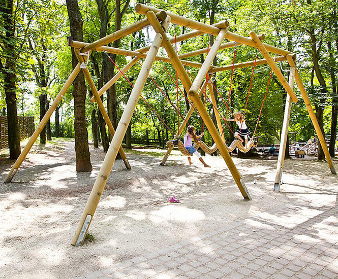 Snake Swing - multi-child outdoor swing set, pressure-treated softwood ...