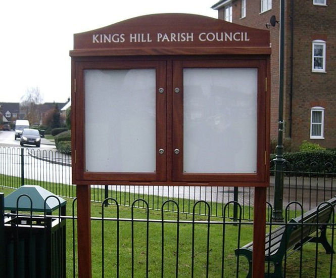 Freestanding Hardwood Notice Board - oak outdoor lockable display sign ...