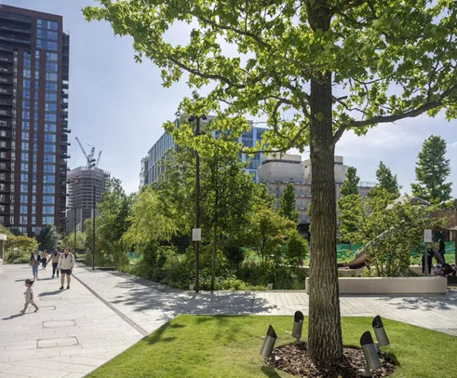 Fort steel landscape edging for One Thames City, Nine Elms | Kinley
