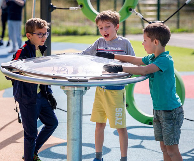 Swing Ball Play Panel - outdoor playground marble game panel for 4 ...