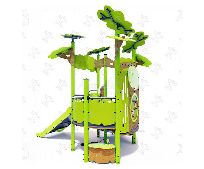 Kanopé Ka'Yop Inclusive - steel outdoor playground with slide & play ...