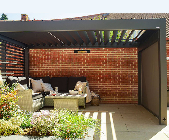 Flow Pergola - aluminium and timber modular rooftop terrace shelter ...