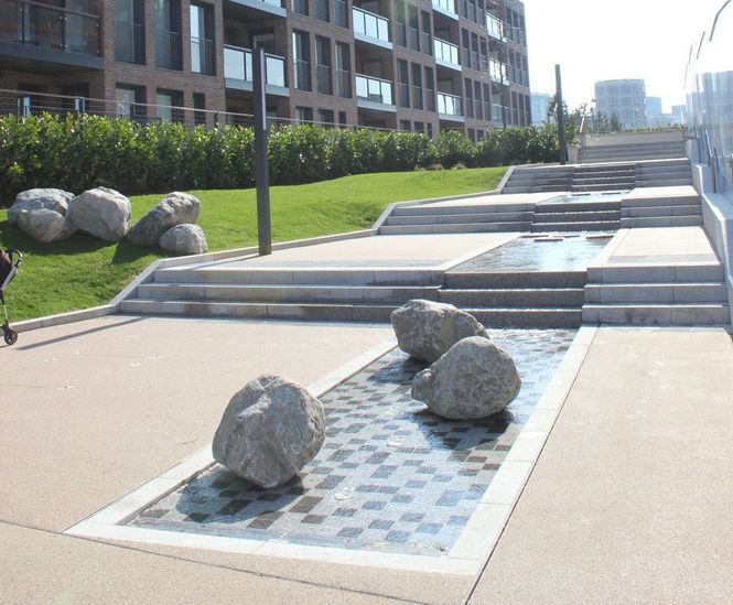 Cascading rill water feature - Woolwich | Fountains & Features Ltd