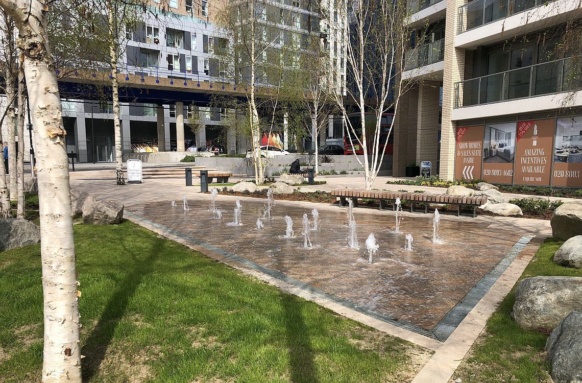 Images for Plaza water feature for residential tower, Canary Wharf