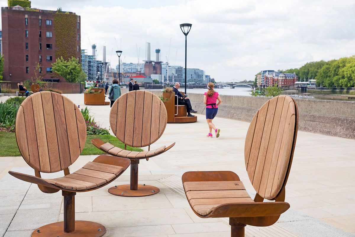 Bespoke rotating seating for Riverside Gardens, London | Factory ...