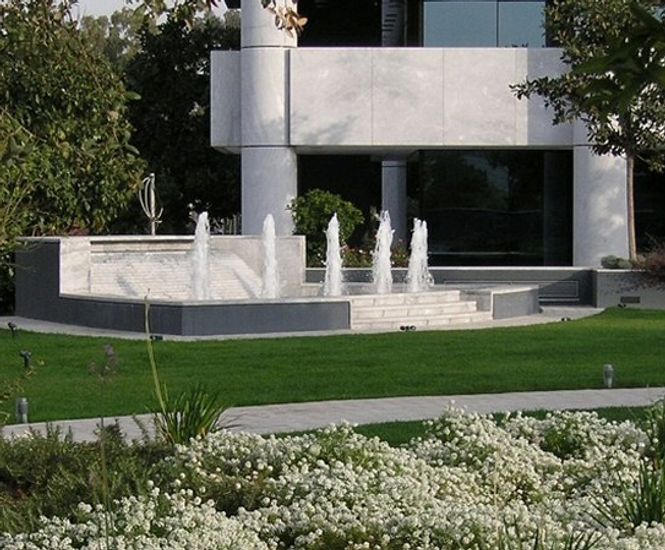Two-tier water feature and waterfall, Athens | Fountains Direct
