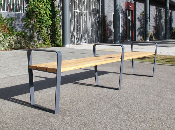 Ribbon - recycled steel and iroko timber outdoor seats and benches | Images