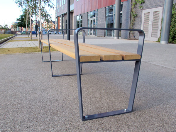 Ribbon - recycled steel and iroko timber outdoor seats and benches | Images