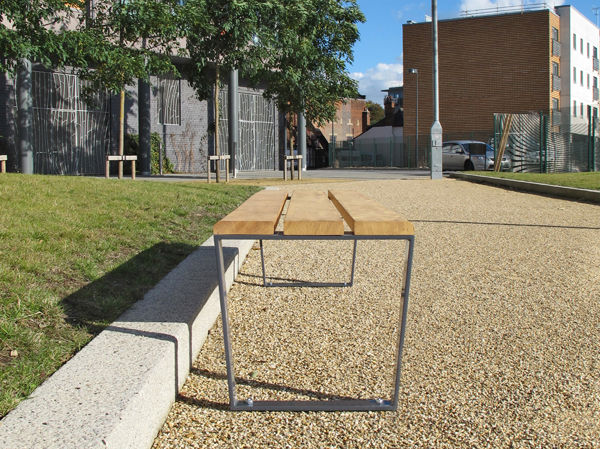 Ribbon - recycled steel and iroko timber outdoor seats and benches | Images