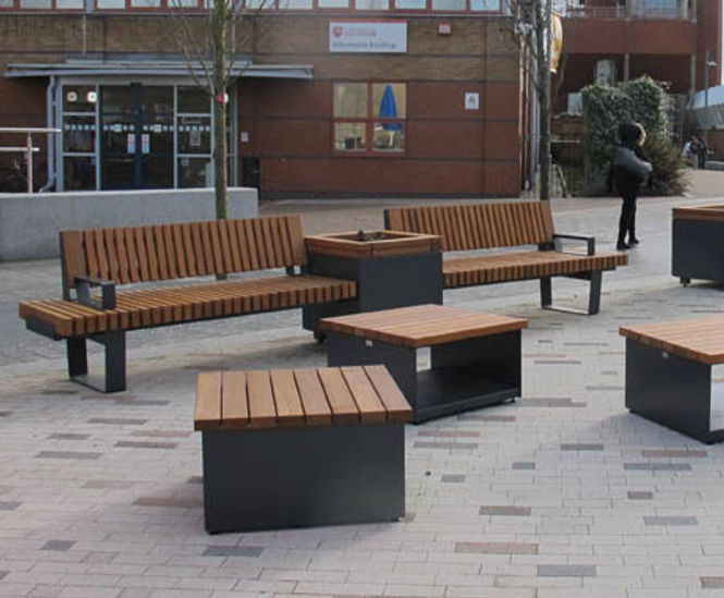 Railroad - modular timber seating and planter system | Furnitubes