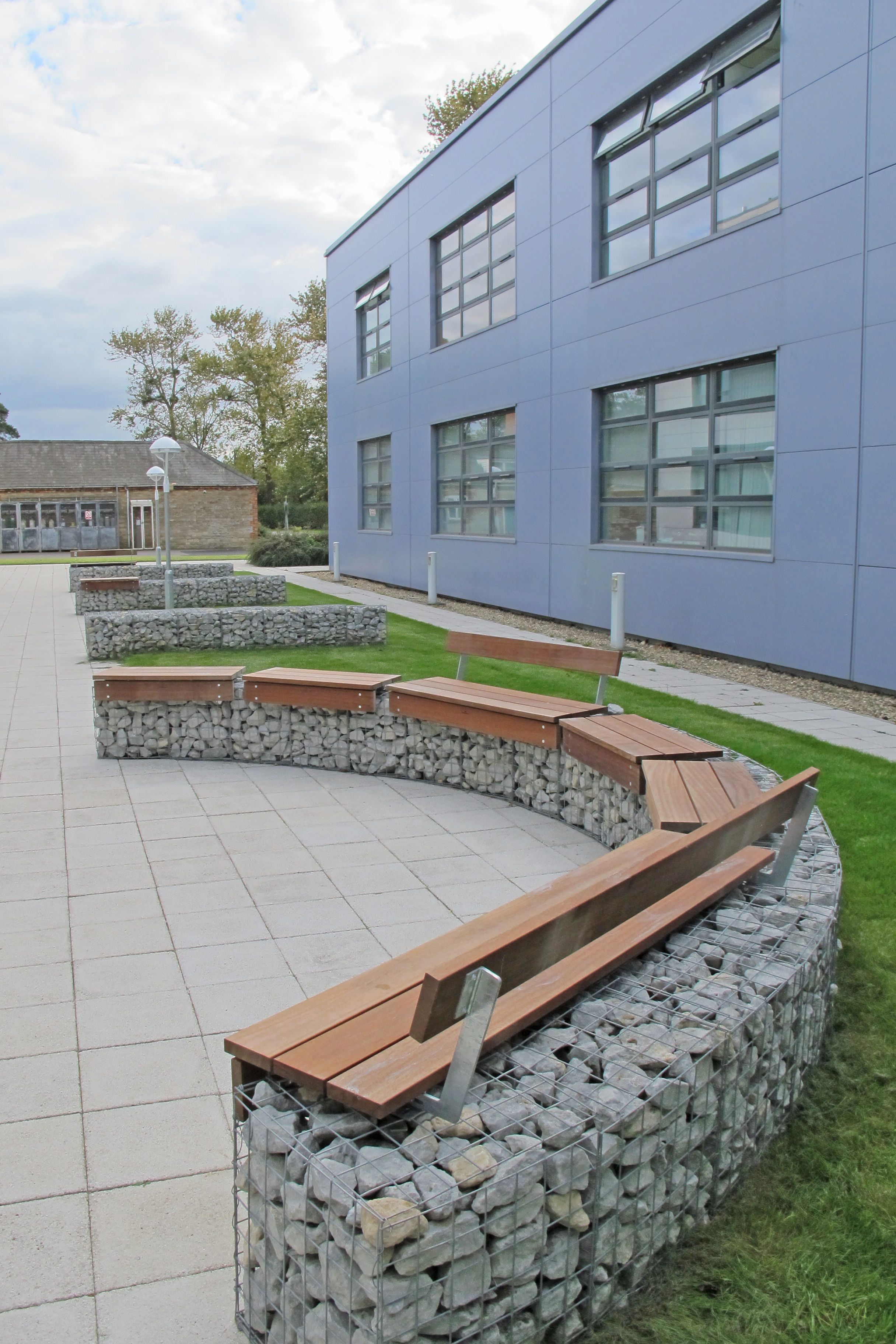 Lapa gabion seating platform | Furnitubes | ESI External Works