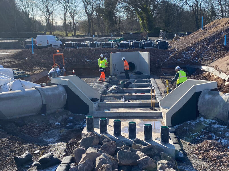 Precast concrete headwalls for flood prevention scheme | Images