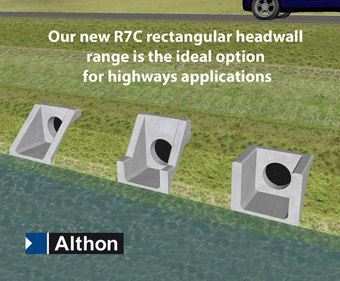 New R7C rectangular precast concrete headwall range | Althon