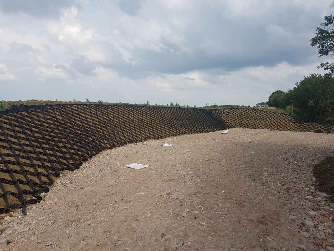 Erosion control for a steep sloped bund in Warwickshire | Images