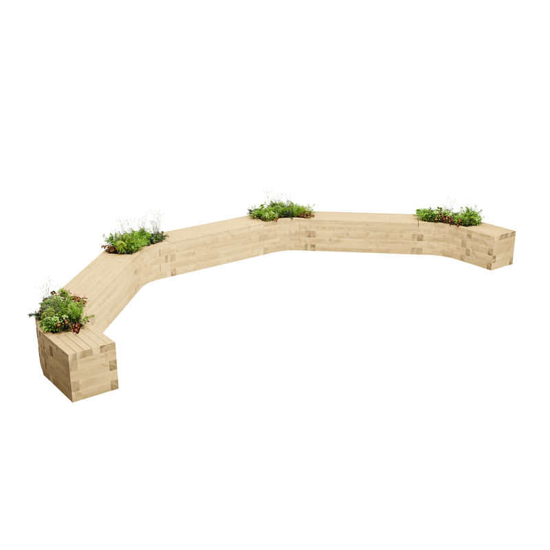 Lochaber modular timber planters with bench seating | Images