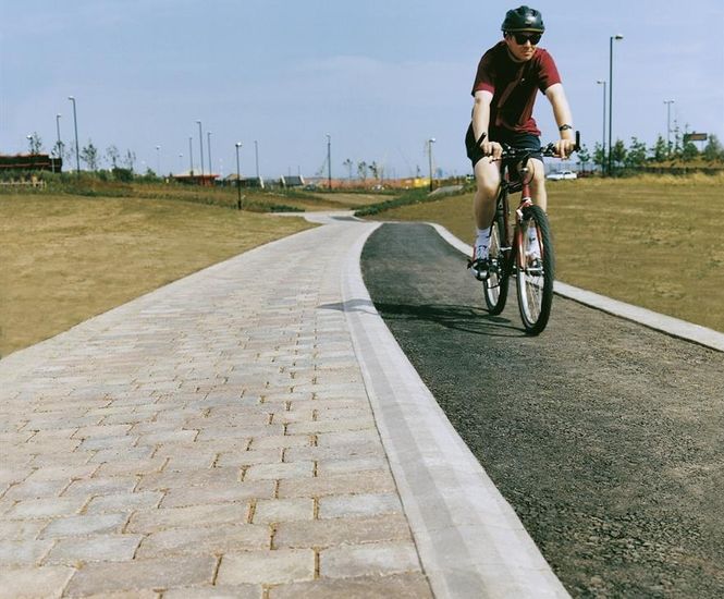 Cycleway Demarcation Block - profiled edging unit | Marshalls