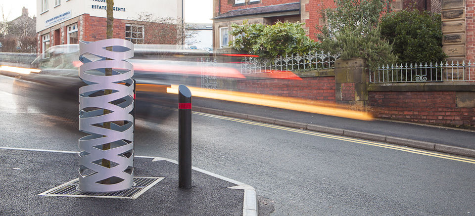 Laser-cut tree guards for Ruthin Art Project | Images