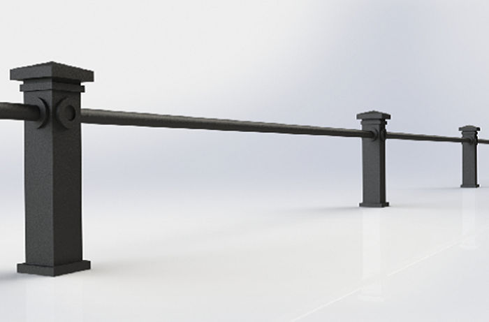 Images for ASF Woburn recycled cast iron knee rail post