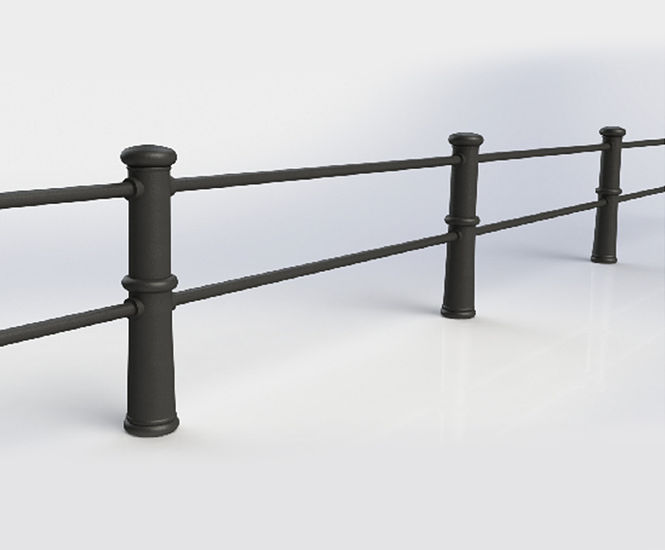 ASF Belvoir 2-rail recycled cast iron post | Architectural Street ...