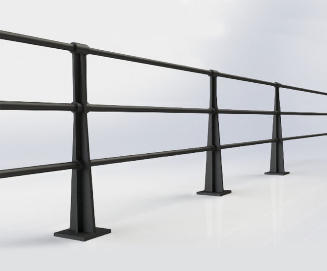 ASF Albany cast iron 3-rail post | Architectural Street Furnishings