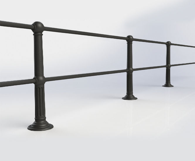 ASF Belgrave recycled cast iron 2-rail post | Architectural Street ...