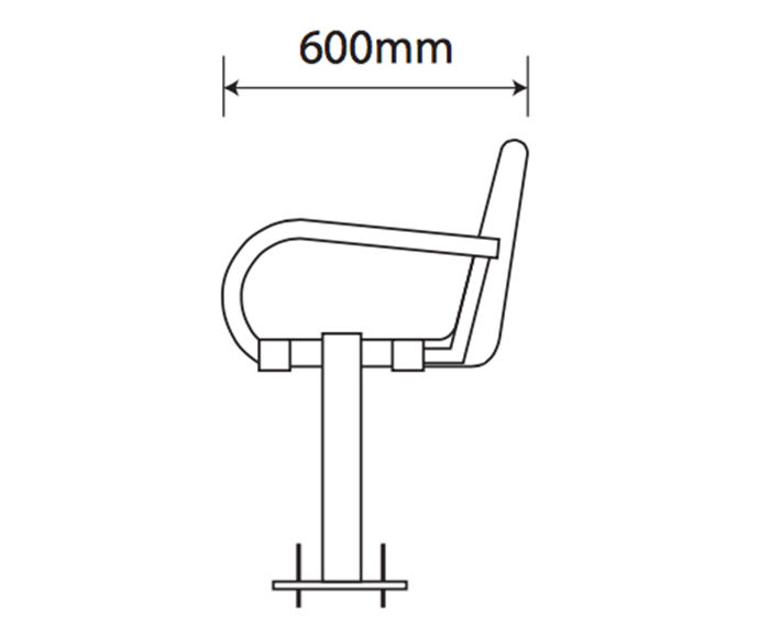 ASF 6005 3-gang stainless steel seat | Images