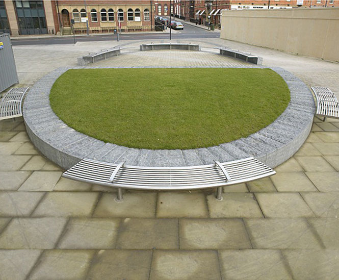ASF Leeds West End stainless steel bench seat | Architectural Street ...