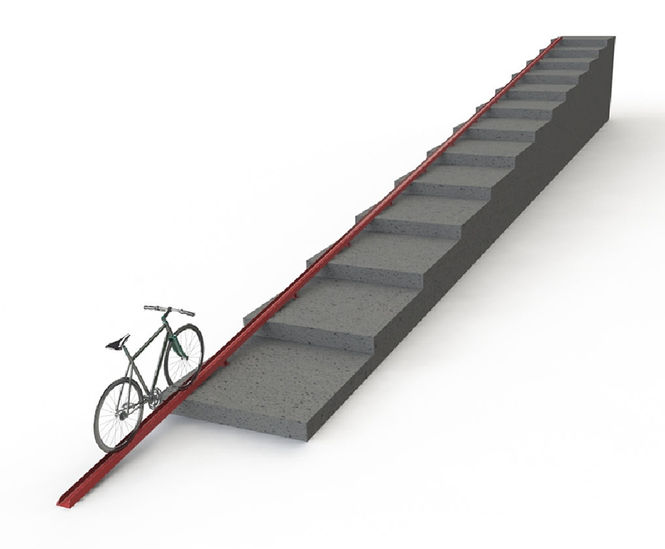 ASF Cube cycle stair ramp | Architectural Street Furnishings