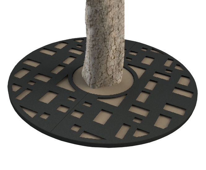 ASF Cubes round mild steel tree grille | Architectural Street Furnishings