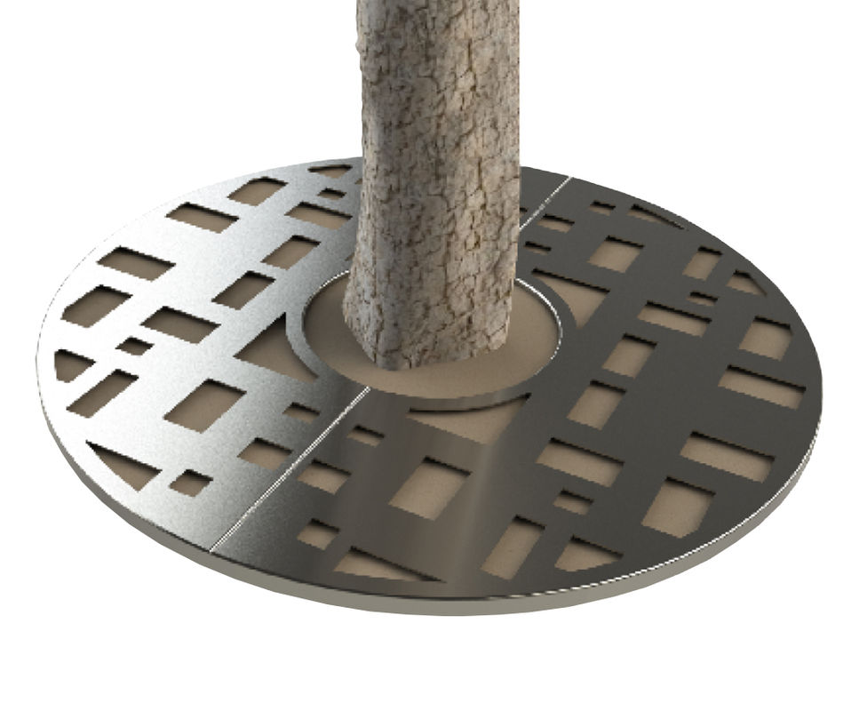 ASF Cubes round stainless steel tree grille | Images