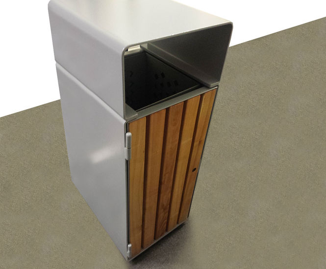 ASF steel and timber litter bin | Architectural Street Furnishings