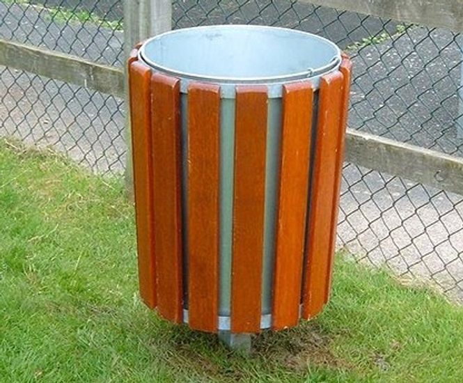 Neptune Wooden Slat Bin | Neptune Street Furniture