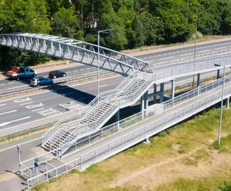 Footbridge and approach ramps over A2 at Midhurst Hill | Nusteel ...
