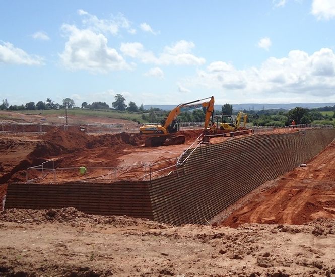 Permacrib retaining wall, Sainsbury's | Phi Group