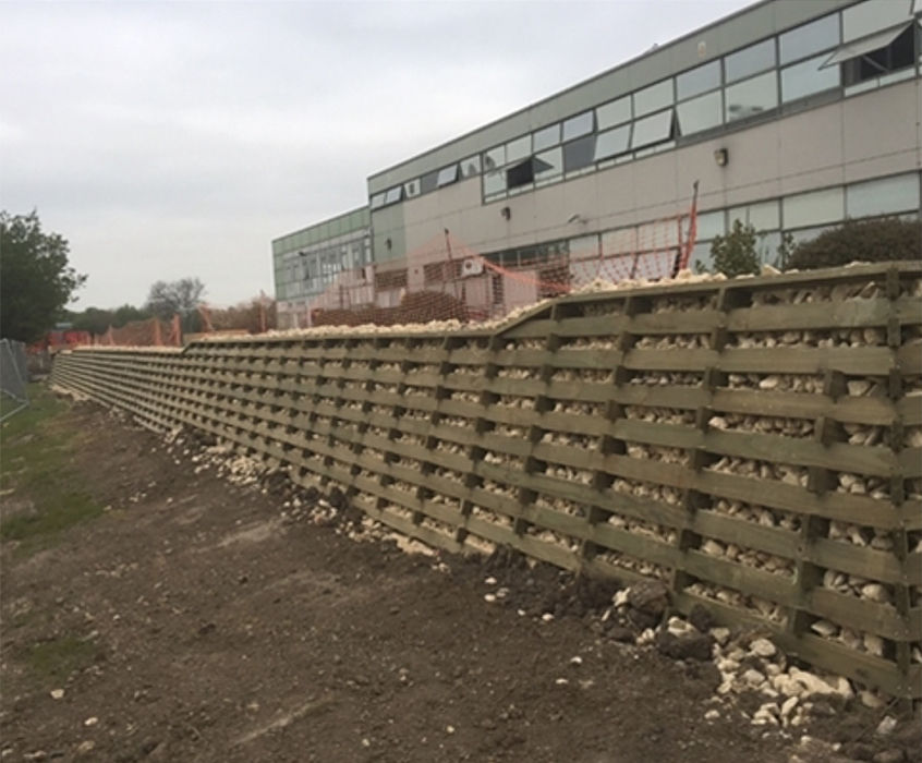 Permacrib retaining wall - new retail site, Sheffield | Images