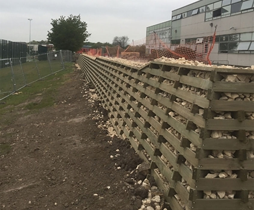 Permacrib retaining wall - new retail site, Sheffield | Images