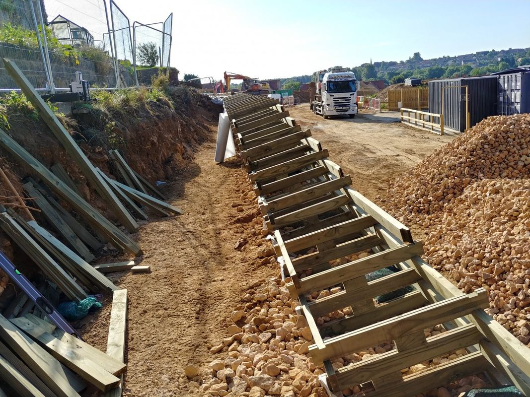 Timber crib wall and steps for premium housing site | Images