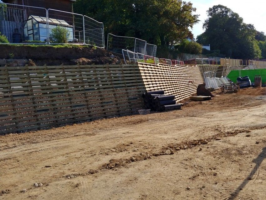 Timber crib wall and steps for premium housing site | Images