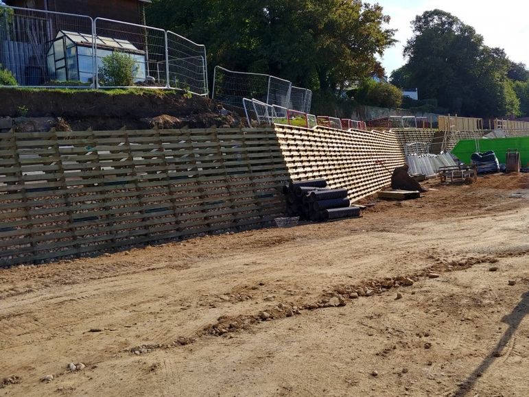 Timber crib wall and steps for premium housing site | Phi Group | ESI ...