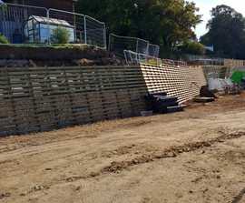 Timber crib wall and steps for premium housing site | Phi Group | ESI ...