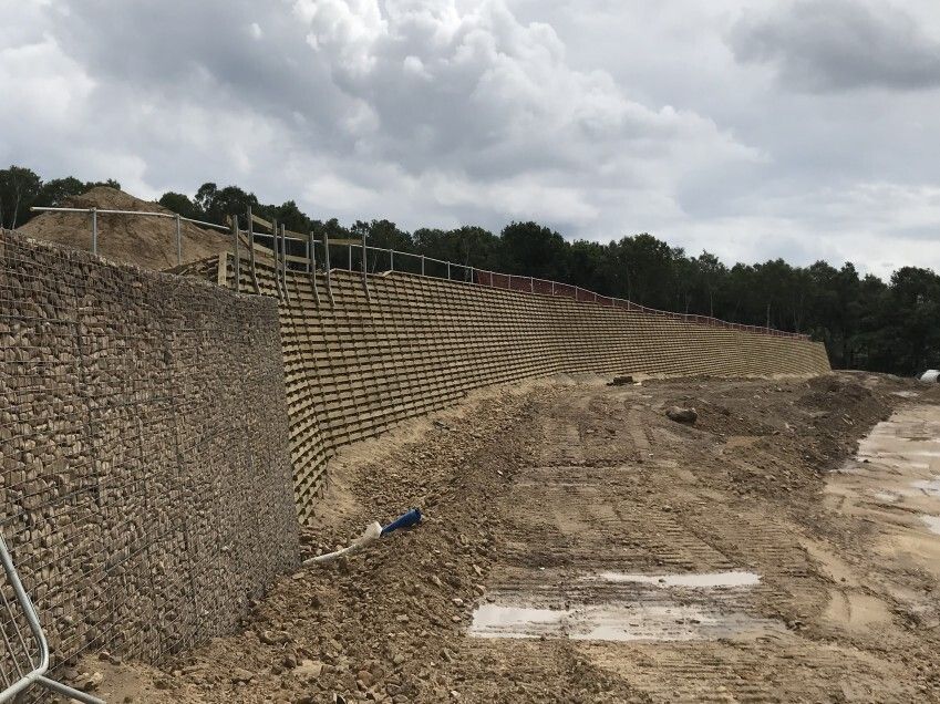Images for Timber crib and gabion basket retaining walls for quarry