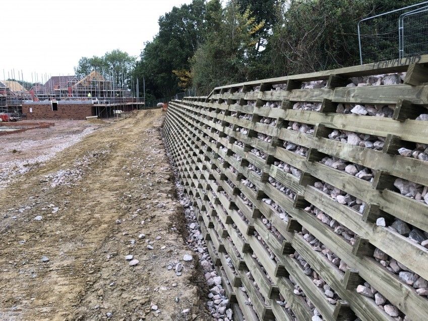 Permacrib timber retaining wall for housing development | Phi Group ...