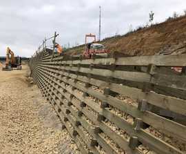 Permacrib retaining walls and gabions for office complex | Phi Group ...