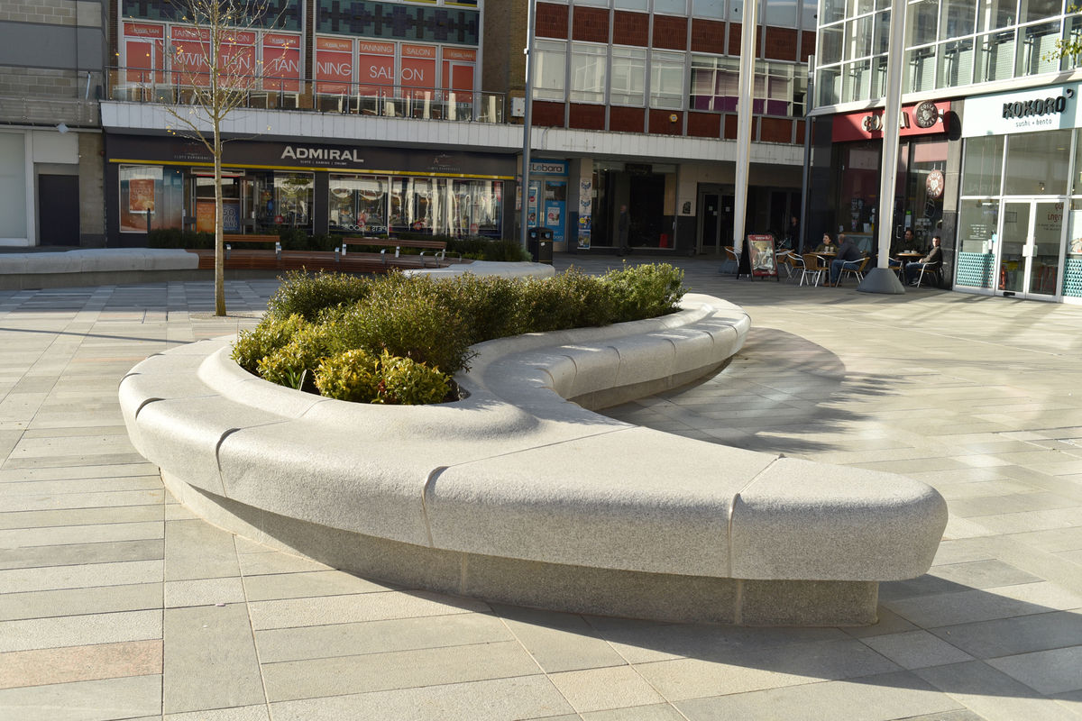 Images for Bespoke curved granite benches revitalise town centre