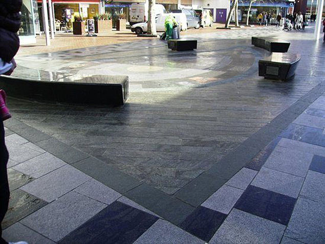 Bespoke black granite seating | Pomery Natural Stone | ESI External Works