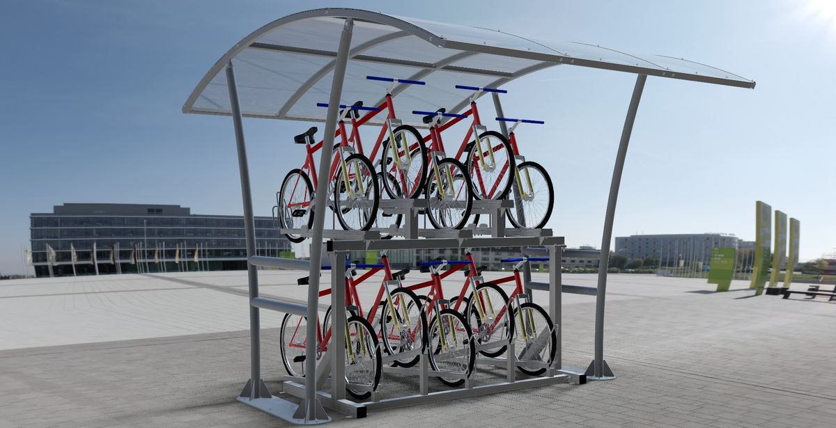 Images for Double Stack 2-tier cycle rack for 4-10 bikes