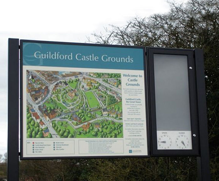 Vertically mounted metal interpretation signs | Images