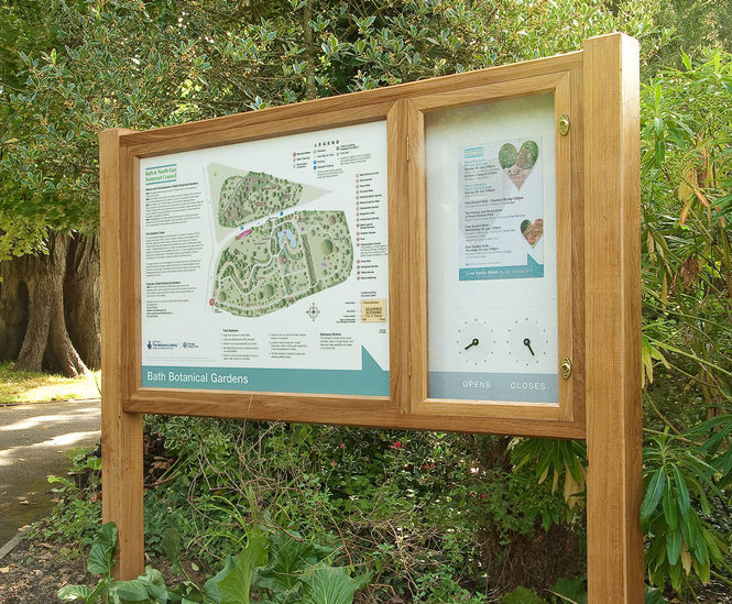 Vertically mounted timber interpretation signs | Shelley Signs