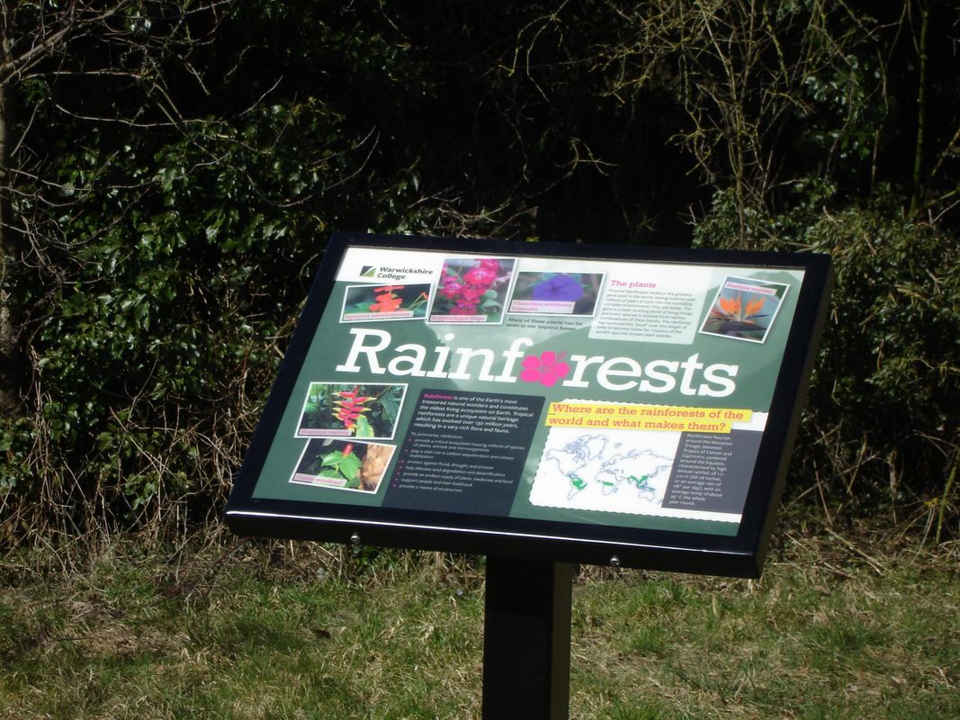 Rainforest interpretation signs for college trail | Images