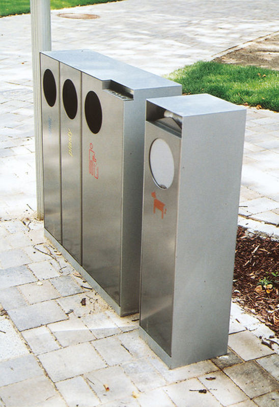 Crystal fully-enclosed all-steel outdoor litter bin | Images
